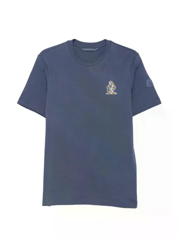 Moncler Duck-patch Cotton T-shirt - Blue