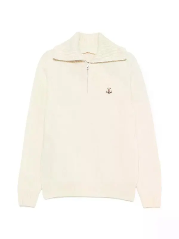 Moncler Ciclista Tricot Ribbed-knit Half-zip Sweater