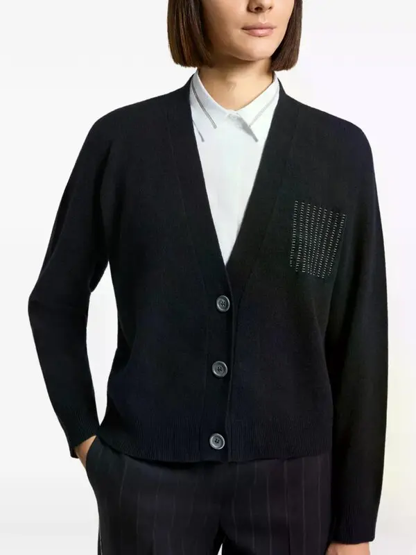 Peserico Bead-embellished V-neck Cardigan