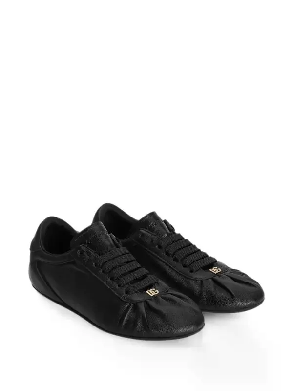 Dolce & Gabbana Ballet Sneakers In Calfskin - Black