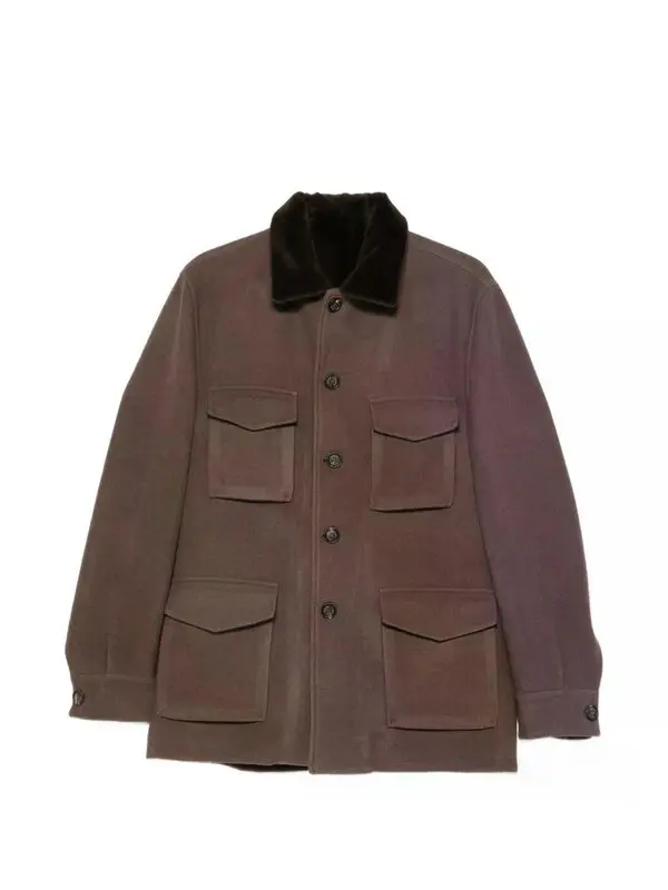 Eleventy Four-pocket Jacket With Contrast Collar