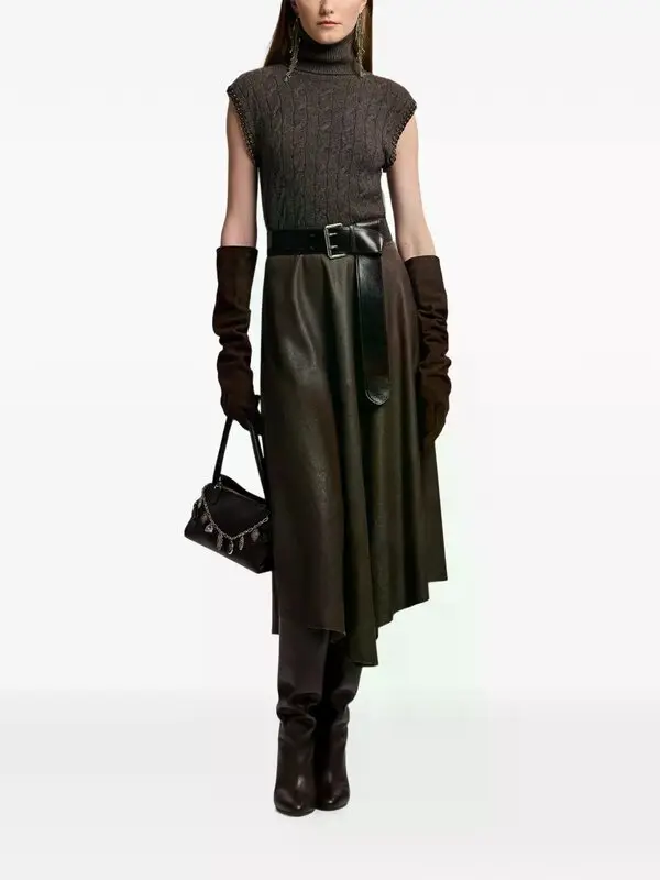 Ralph Lauren Cable-knit Chain-trim Sweater - Brown
