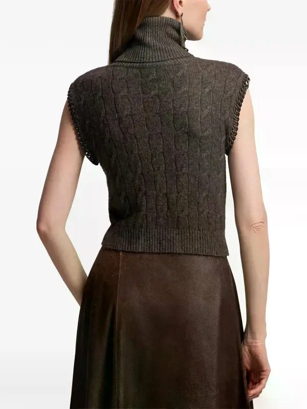 Ralph Lauren Cable-knit Chain-trim Sweater