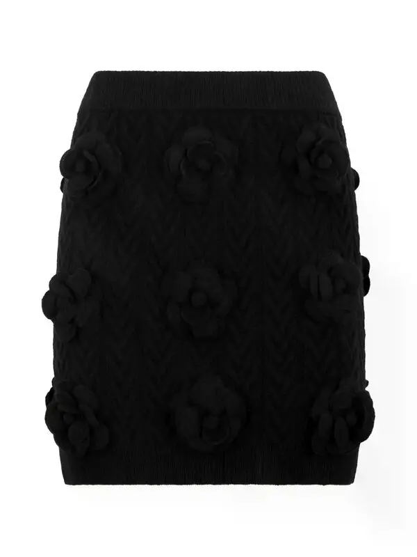 Philipp Plein Floral-detail Mini Skirt - Black