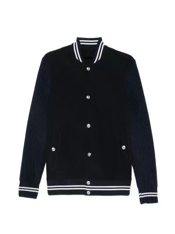 Eleventy Ribbed-knit Bomber Jacket