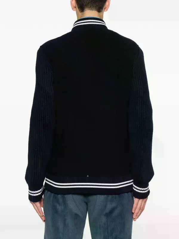 Eleventy Ribbed-knit Bomber Jacket