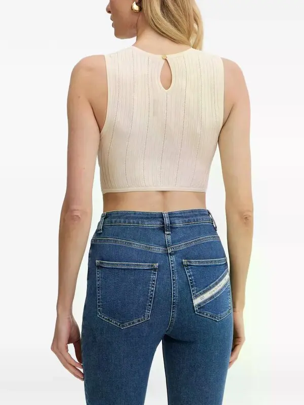 Elisabetta Franchi Ribbed Crossover Top