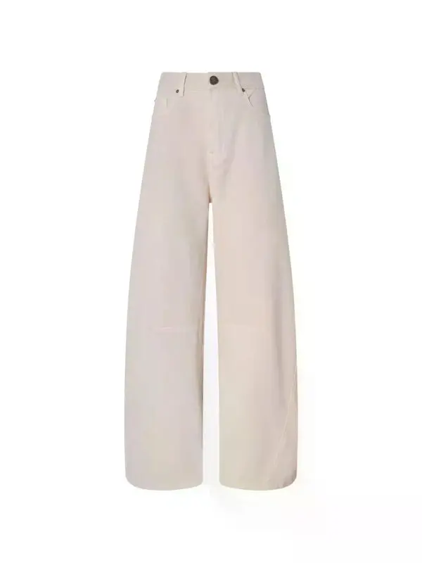 Pinko Beige Cotton Paneled Jeans
