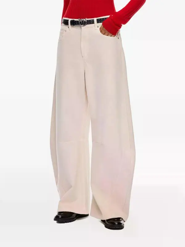 Pinko Beige Cotton Paneled Jeans