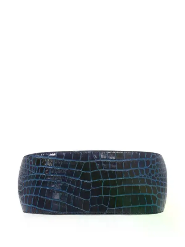 Mulberry Croc-embossed Calfskin Amberley Cross Body Bag - Blue
