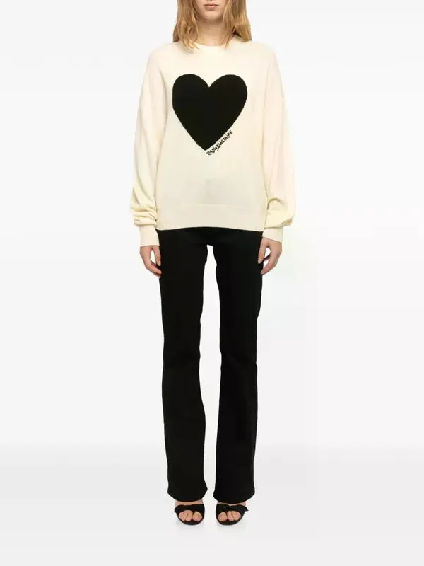 Zadig&Voltaire Gaby Heart Intarsia Sweater - Neutrals