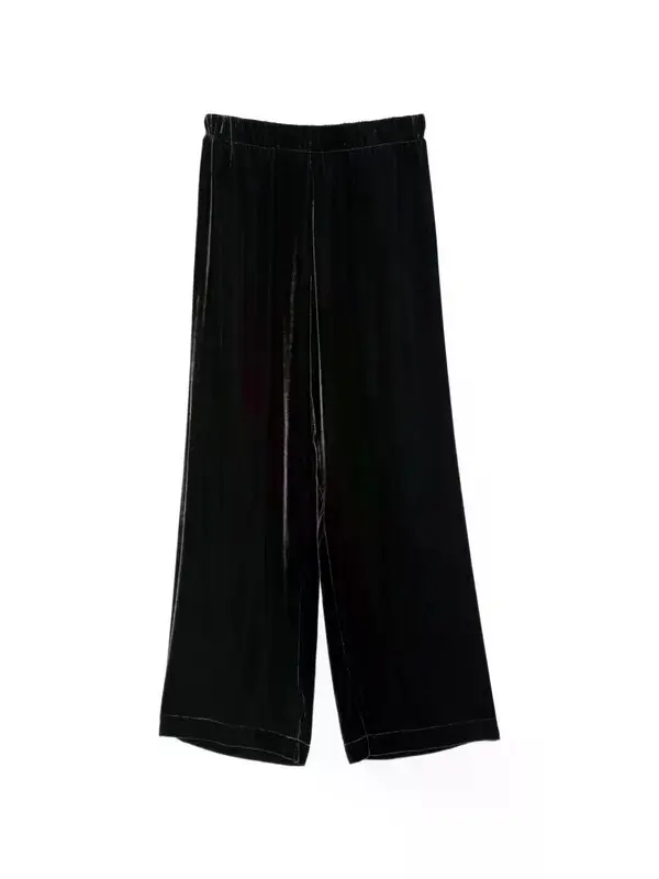 WHYCI Elasticaced-waist Velvet Trousers - Grey