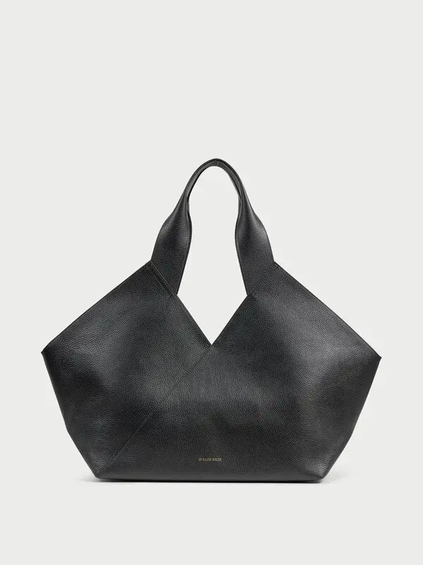BY MALENE BIRGER Lucile Leather Tote Bag - Black