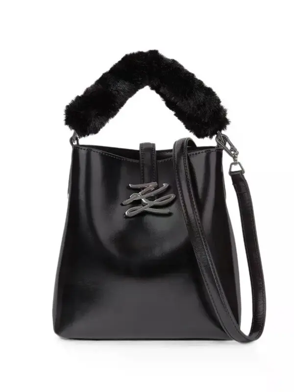 Karl Lagerfeld Small K/autograph Leather Bucket Bag