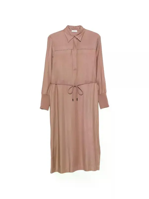 Peserico Drawstring-waist Midi Dress - Neutrals