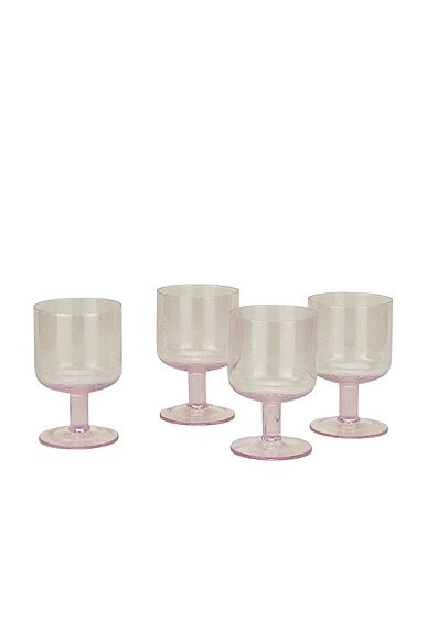 HAWKINS NEW YORK Simple Seeded Glassware Set Of 4 - Blush