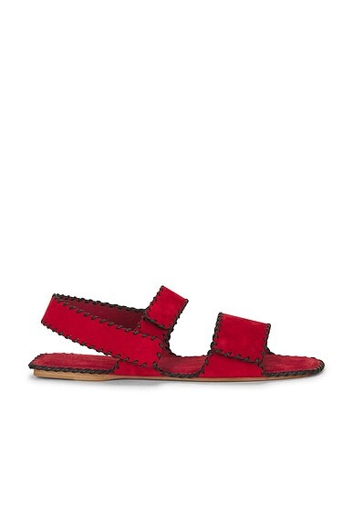 Khaite Boden Whip Stitch Flat Sandals