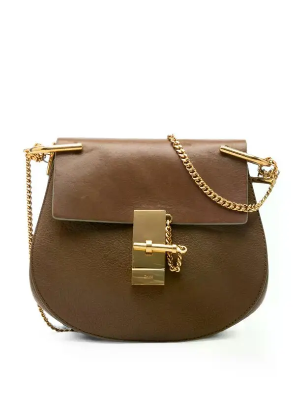 Chloé 2014 Mini Smooth And Grained Calfskin Drew Crossbody Bag - Brown