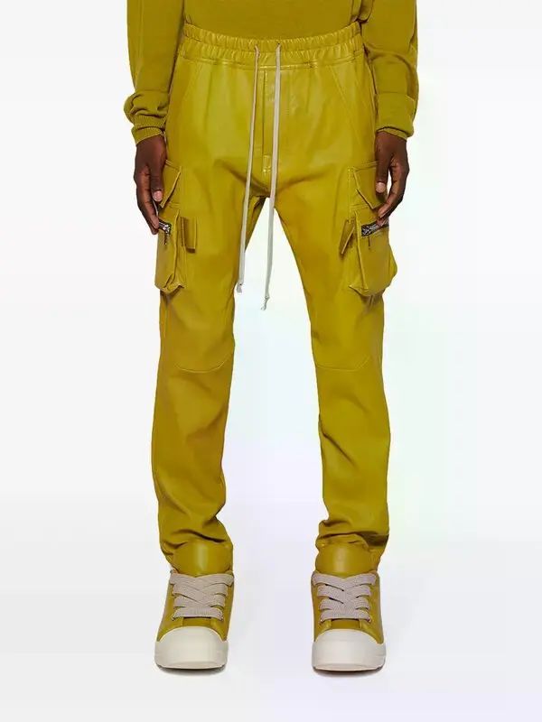 Rick Owens Elasticated-waist Tapered Leather Trousers