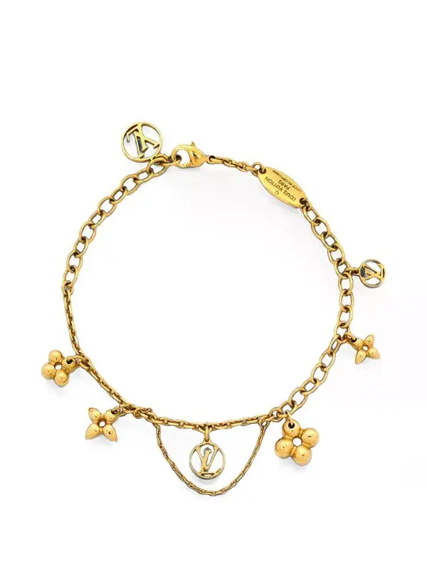 LOUIS VUITTON 2021 Plated Monogram Blooming Supple Bracelet Costume Bracelet - Gold