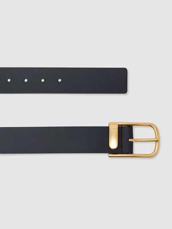 REISS Leather Half-keeper Belt