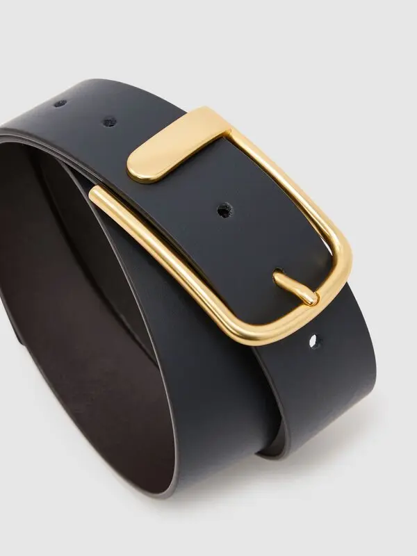 REISS Leather Half-keeper Belt