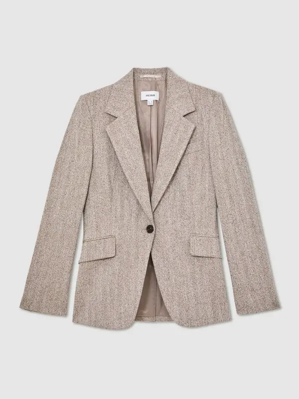 REISS Single-breasted Textured Blazer