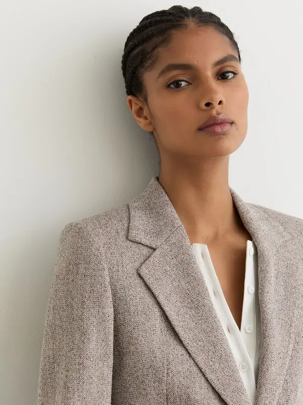 REISS Single-breasted Textured Blazer