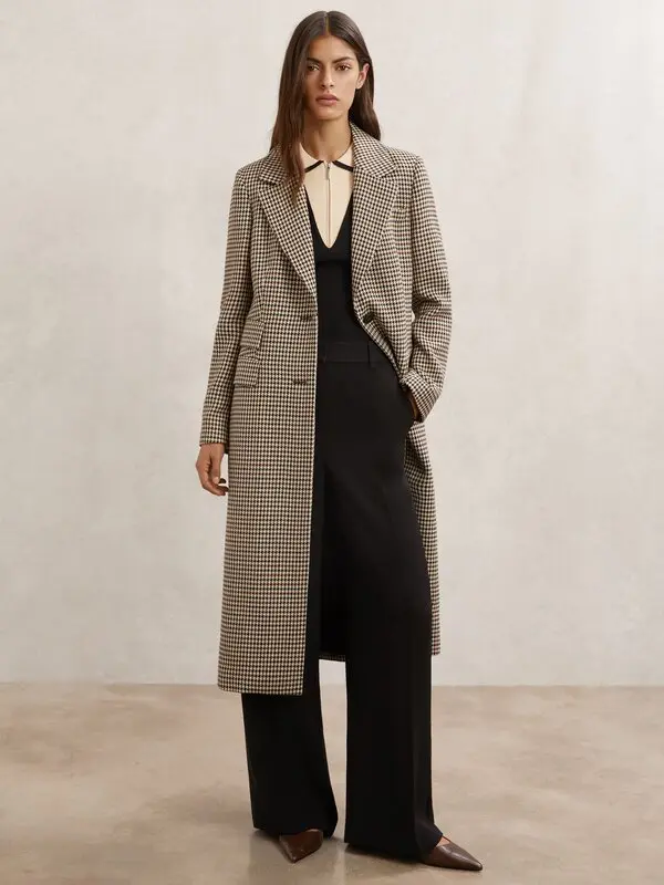 REISS Wool-blend Single-breasted Coat - Beige/brown