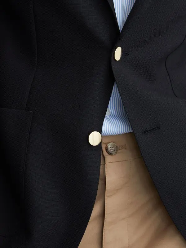 REISS Captain Hopsack Single-breasted Classic-fit Blazer With Wool