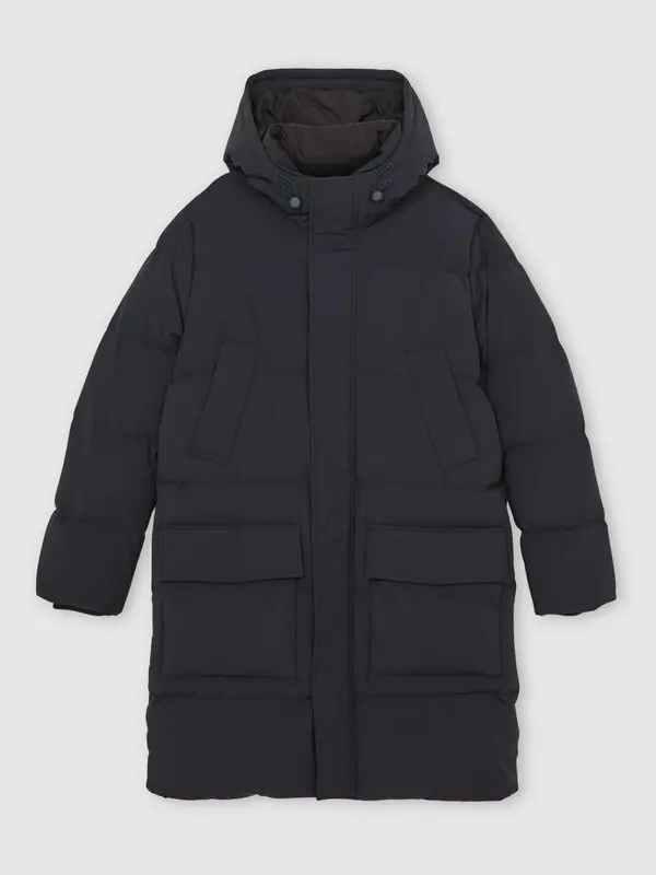 REISS Longline Quilted Puffer Jacket