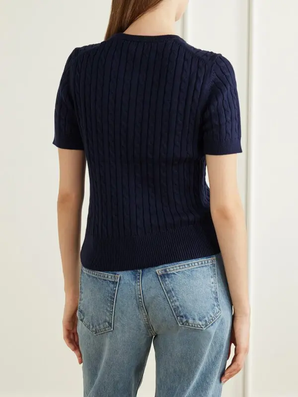 Polo Ralph Lauren Cable-knit Cotton Henley Sweater