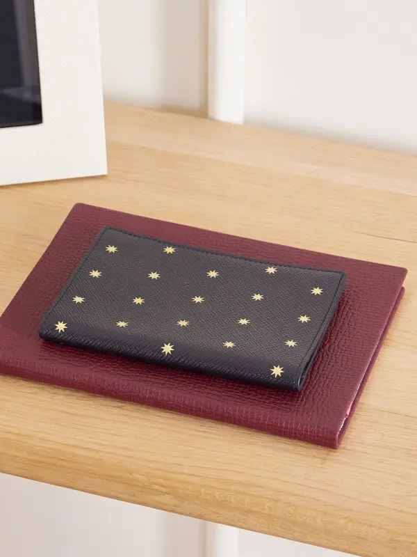 Smythson Panama Stars Textured-leather Passport Cover