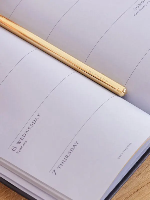 Smythson Pastegrain 2027 Panama Textured-leather Diary With Pencil