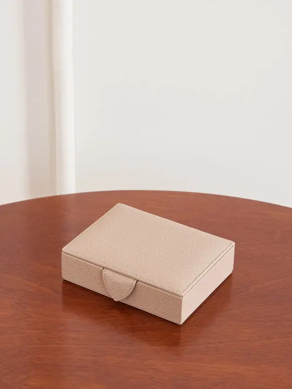 Smythson Panama Textured-leather Jewelry Box