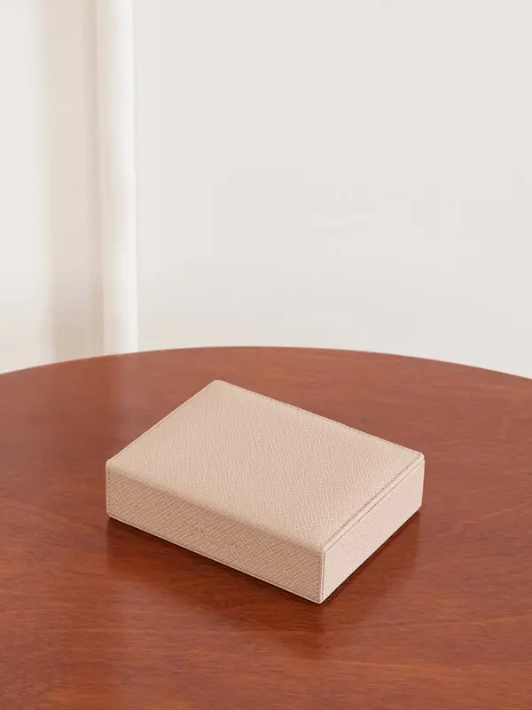 Smythson Panama Textured-leather Jewelry Box