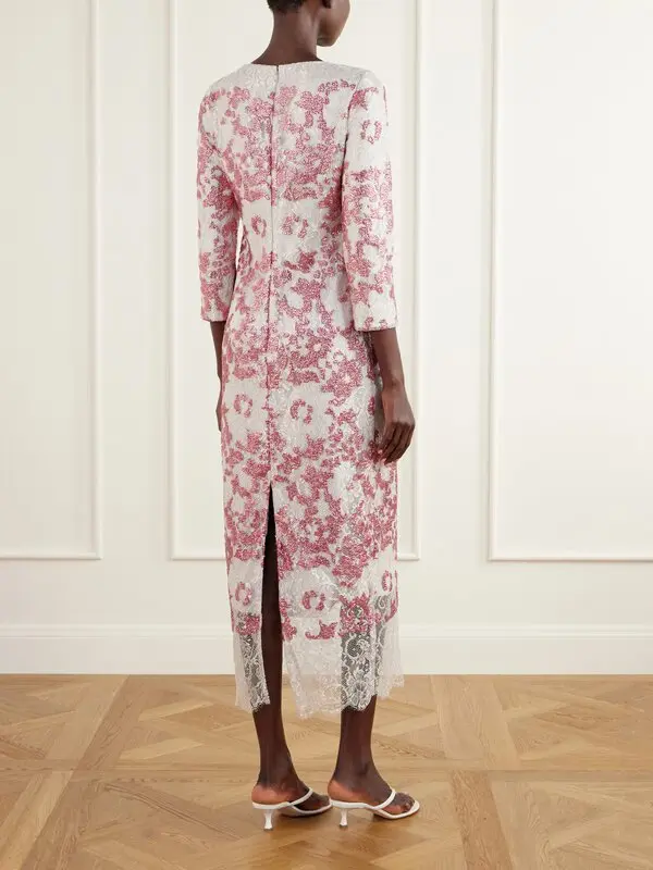Costarellos Santina Sequin-embellished Lace Gown