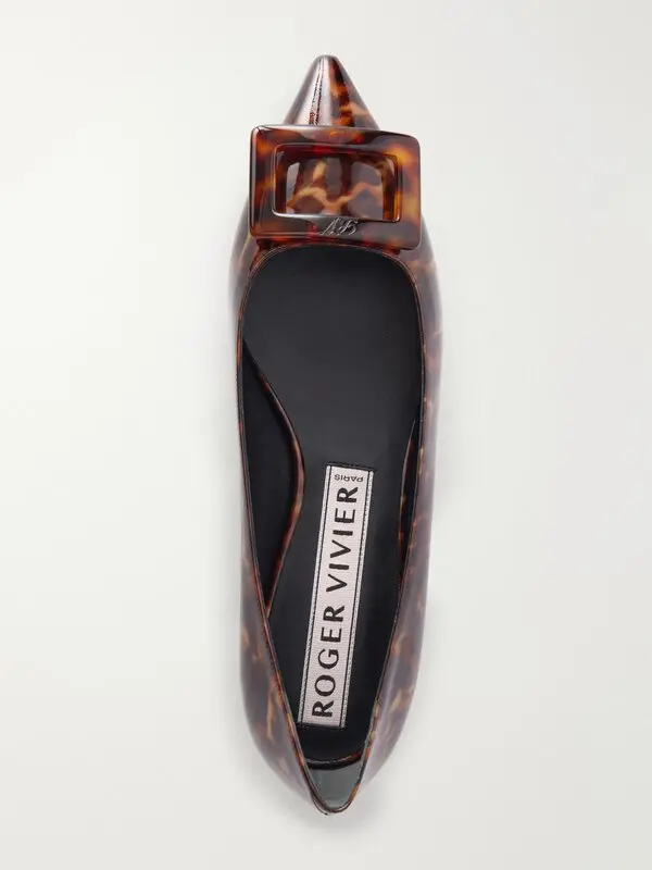 ROGER VIVIER Gommettine" Printed Patent-leather Ballet Flats - Tortoiseshell