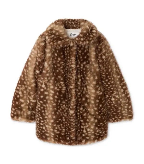 Bonpoint Faux Fur Deer Print Coat