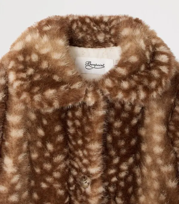 Bonpoint Faux Fur Deer Print Coat