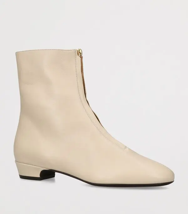 HERBERT LEVINE Zip Up Leather Ankle Boots