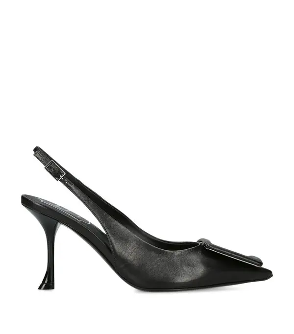 ROGER VIVIER Leather Viv' In The City Slingback Pumps 85 - Black