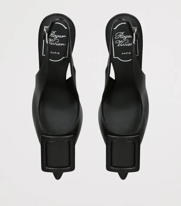 ROGER VIVIER Leather Viv' In The City Slingback Pumps 85