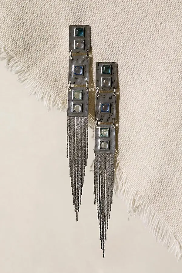 Free People Nikkie Dangle Earrings At - Silver