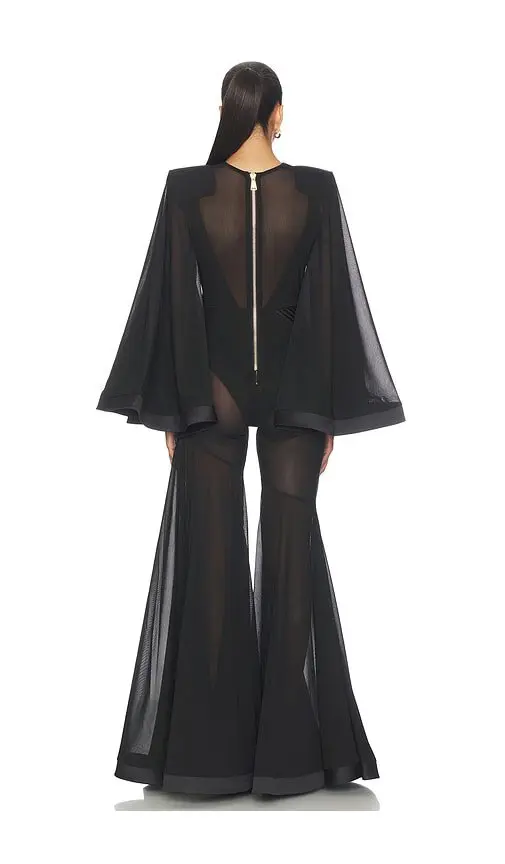 ZHIVAGO Illusion Survives Love Pc Mesh Jumpsuit - Black