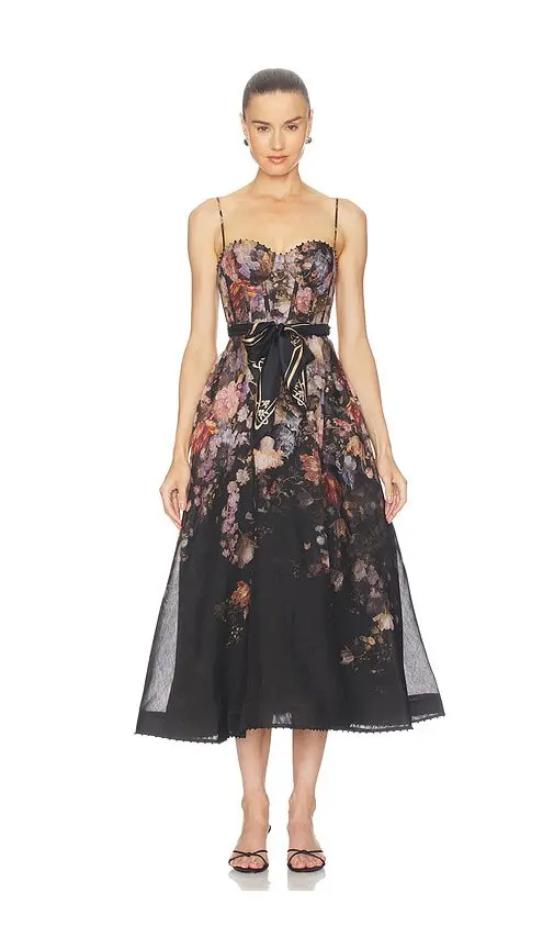 Zimmermann Valiant Corset Picnic Dress In . Also - Black