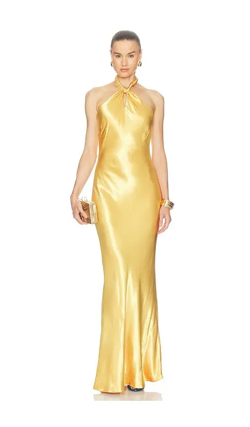 L'Agence Saphara Halter Gown In . Also