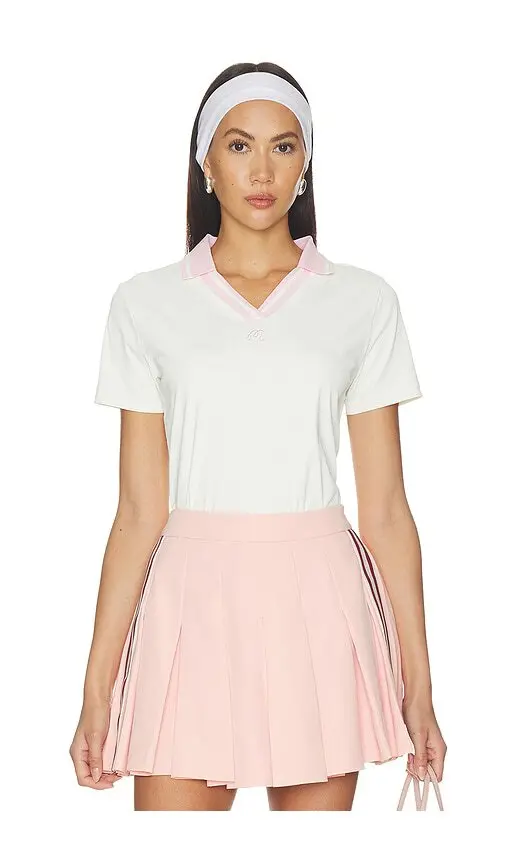 MALBON Carlota Polo Top In . Also - Ivory