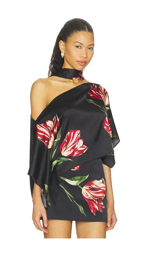 Alice + Olivia Rita Ots Draped Cropped Top With Scarf In . Also