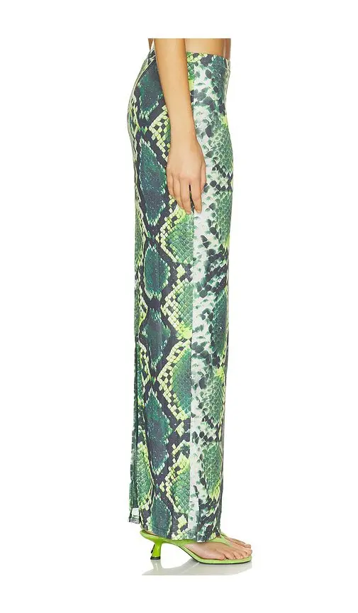 BY.DYLN Maddox Printed Jersey Maxi Skirt - Green